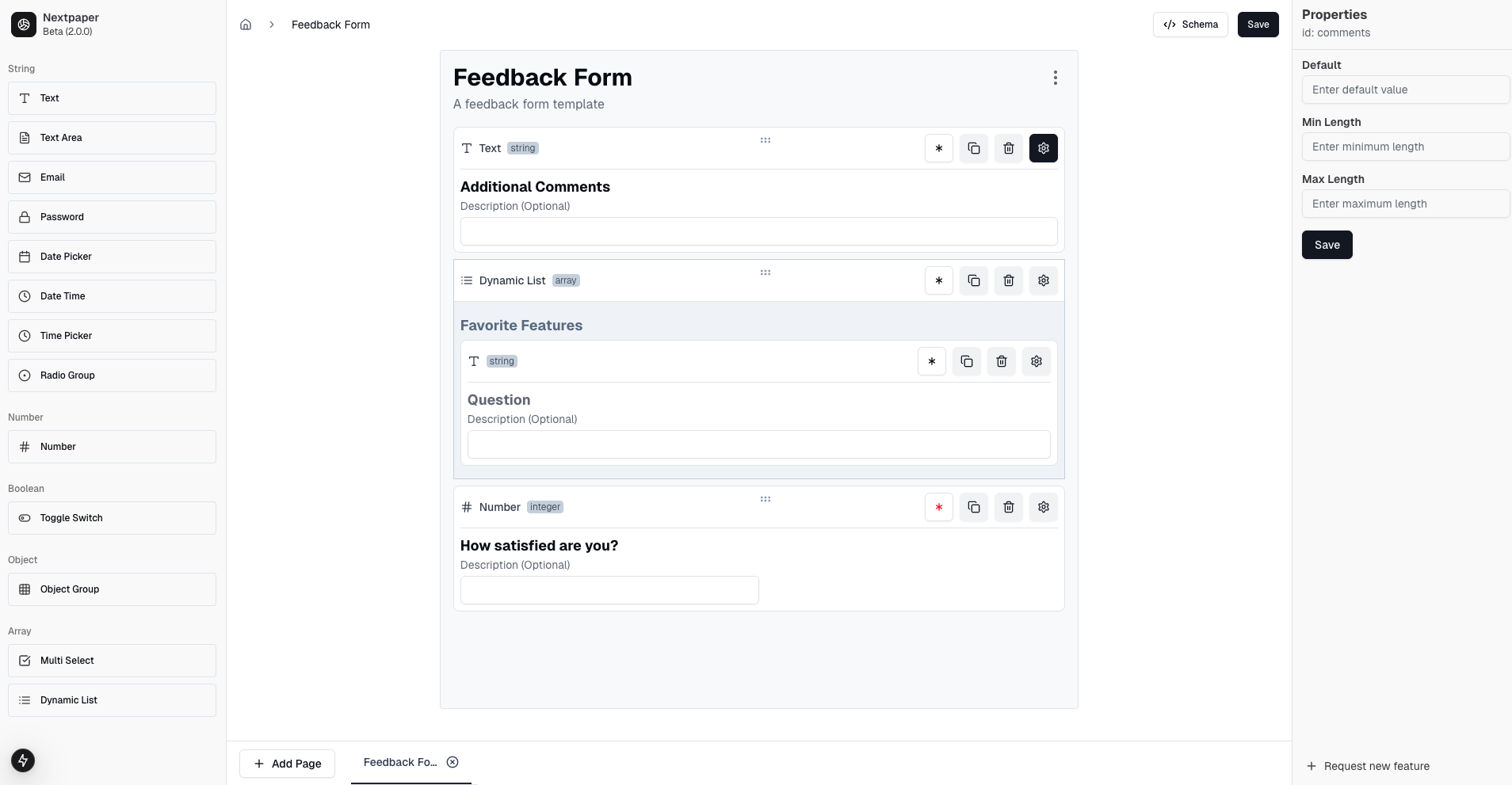 Nextpaper - JSON Schema Builder
